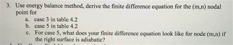 Solved Use Energy Balance Method Derive The Finite