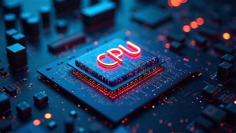 Close Up Of Semiconductor Processor On Computer Circuit Board Stock Illustration Illustration