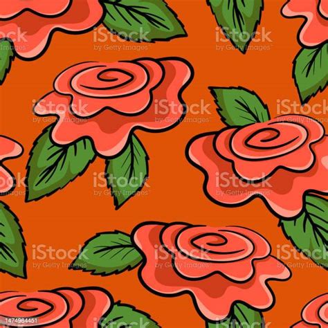 분홍색 장미와 봄 다채로운 벡터 일러스트레이션 만화 스타일 직물 섬유 종이를위한 디자인 부활절 생일 8 월 8 일 휴일 인쇄 나뭇잎이있는 꽃 3월에 대한 스톡 벡터 아트 및