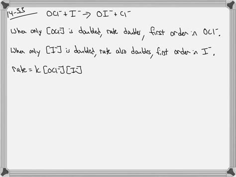 Solved Consider The Following Concentration Time Data For The Reaction Of Iodide Ion And