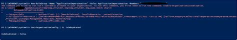 enable organizationcustomization error r office365