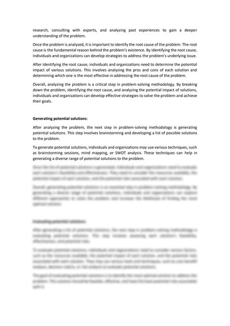 Solution Problem Solving Methodology Studypool