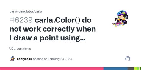 Carla Color Do Not Work Correctly When I Draw A Point Using World