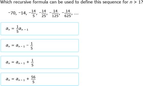 IXL Write A Formula For A Recursive Sequence Algebra Practice