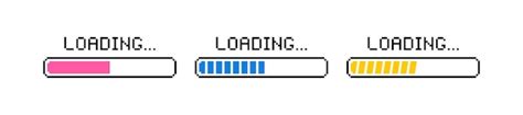 Premium Vector Pixel Art 8bit Loading Bar Concept Loading Or