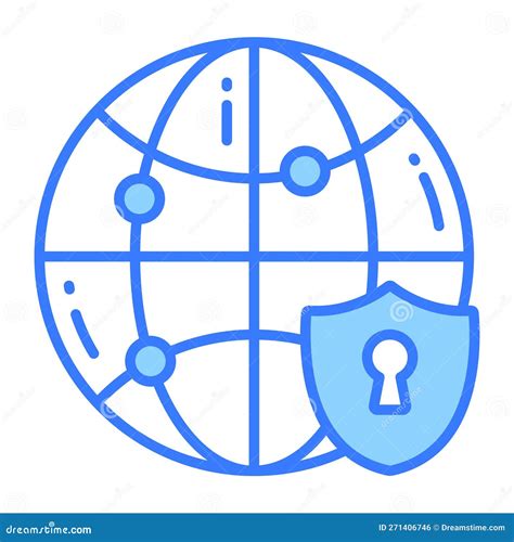 Safety Shield With Network Globe Denoting Vector Of Network Security Stock Vector Illustration