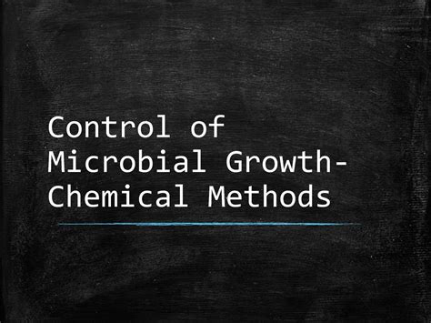 SOLUTION Control Of Microorganisms By Chemical Agents Studypool