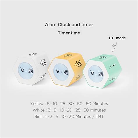 Mooas Multi Hexagon Clock Timer White Ver2 Digital Clock Timer Backlit Display 1224h Mode