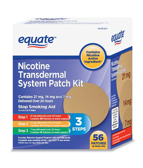 Equate Nicotine Transdermal System Patch Kit 56 Count Brickseek
