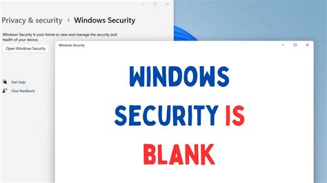 How To Fix Blank Windows Security Screen In Windows 11 Youtube
