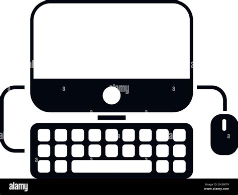 work computer icon simple vector office sit chair position stock vector image and art alamy