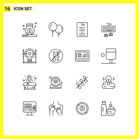 Set Of 16 Vector Outlines On Grid For Energy Typing E Type Keyboard Editable Vector Design