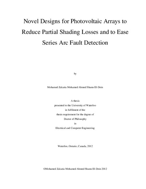 Pdf Novel Designs For Photovoltaic Arrays To Reduce Partial Shading
