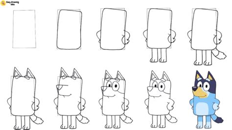 How To Draw A Bluey Step By Step Hand Of Art