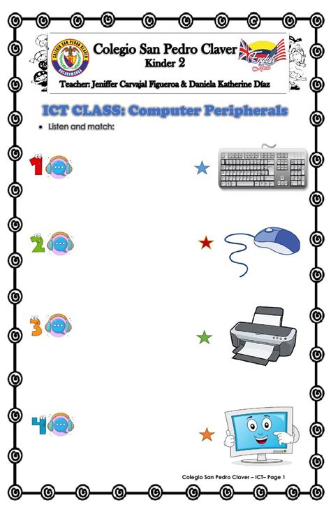 Computer Peripherals Interactive Worksheet Computer Computer Peripherals Worksheets