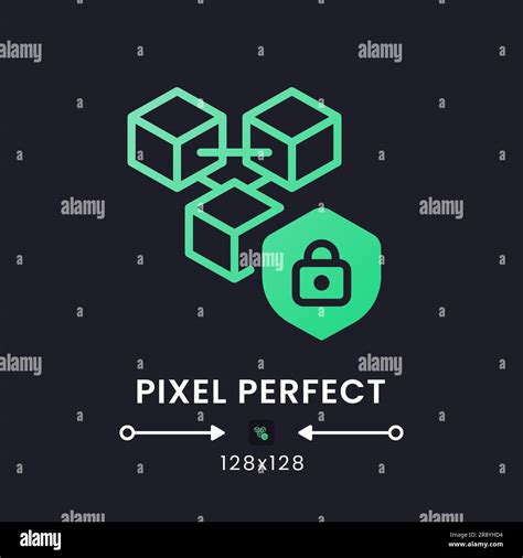 Blockchain Security Green Solid Gradient Desktop Icon On Black Stock Vector Image And Art Alamy