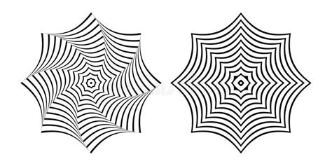 Abstract Radial Lines Patterns Design Elements Set Stock Vector