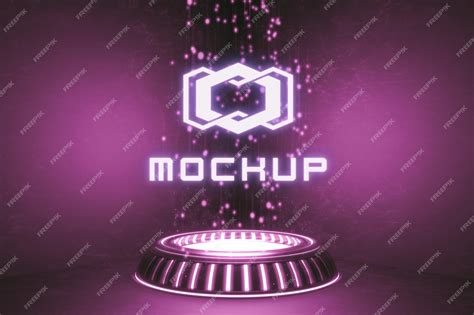 미래의 로고 효과 3d 렌더링 프리미엄 Psd 파일
