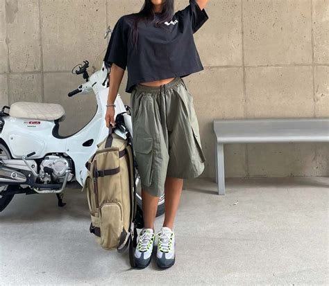 쿨링버뮤다팬츠 반바지 5부 트랙 카고 와이드 카키 블랙 에이블리