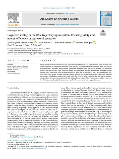 Pdf Cognitive Strategies For Uav Trajectory Optimization Ensuring Safety And Energy