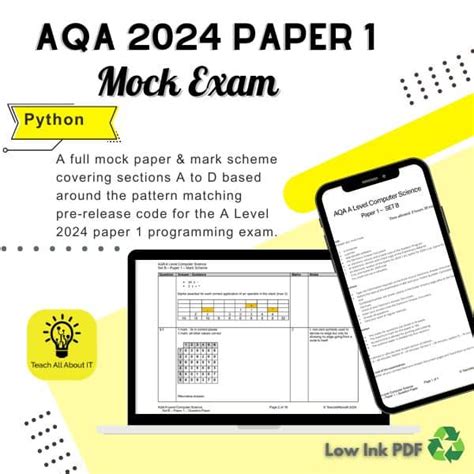 Aqa 2024 Paper 1 Mock Exam Paper And Mark Scheme Teachallaboutit