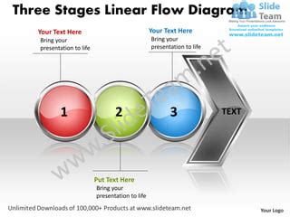 Business Power Point Templates Three State Diagram Ppt Linear Flow Sales Slides PDF