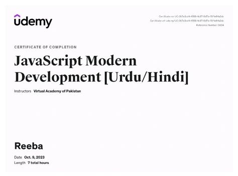 Completion Of Udemy Javascript Course Reeba Yaseen Posted On The Topic Linkedin