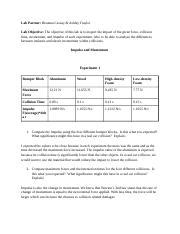 Understanding Impulse And Momentum In Collision Experiments Course Hero
