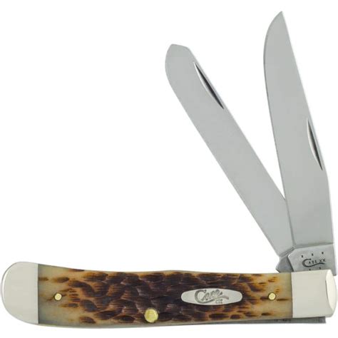 W R Case And Sons Cutlery Co Amber Bone Trapper Pocket Knife Ss Fi00164