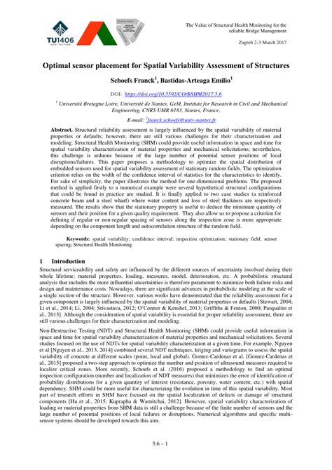 pdf optimal sensor placement for spatial variability assessment of