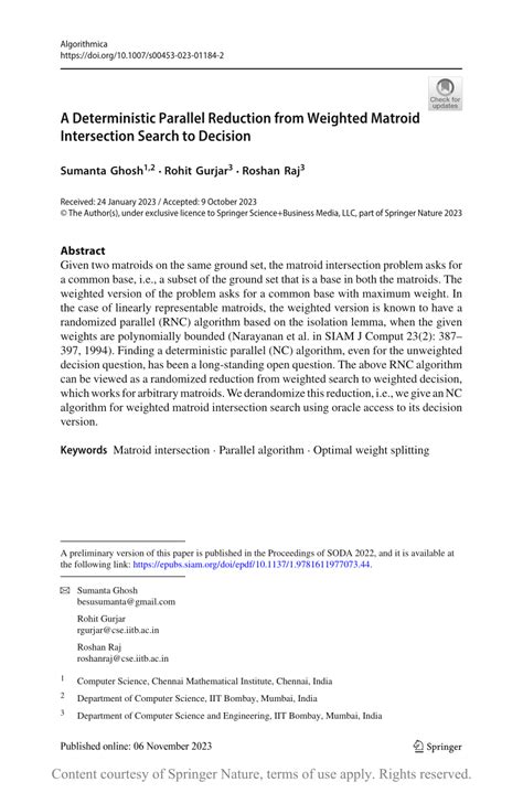 A Deterministic Parallel Reduction From Weighted Matroid Intersection