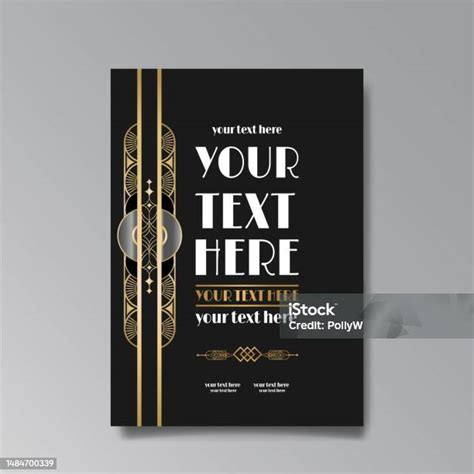 아르 데코 럭셔리 템플릿 골든 블랙 A4 페이지 메뉴 카드 초대장 초대장에 대한 스톡 벡터 아트 및 기타 이미지 초대장 아르데코 광란의 20년대 Istock