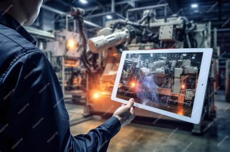 Premium Photo Engineer Monitors Smart Factory With Automation And Iot