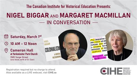 Cihe Hosting Nigel Biggar And Margaret Macmillan In Conversation On
