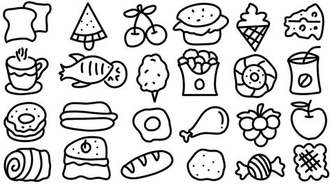 How To Draw A Candycakelollipopice Creamdonuts Easy Candy Doddle