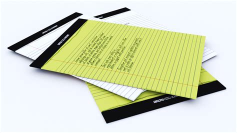 노트북 종이 3d 모델 19 3ds Fbx Obj Max Free3d