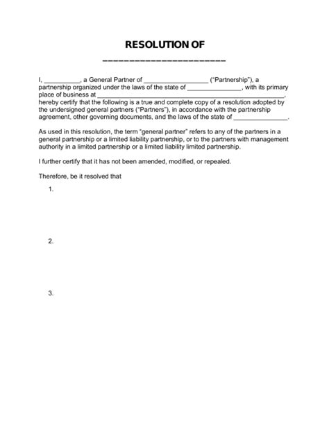 Free Resolution Templates Pdf Word Eforms