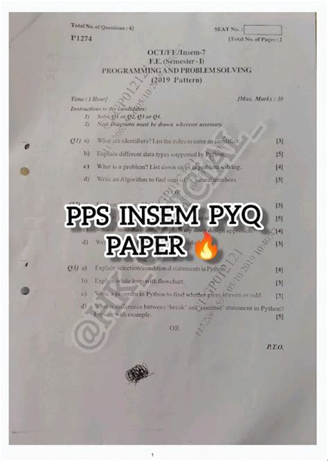 pps insem pyq paper sppu 🔥 engineering syllabus pps pps sppu