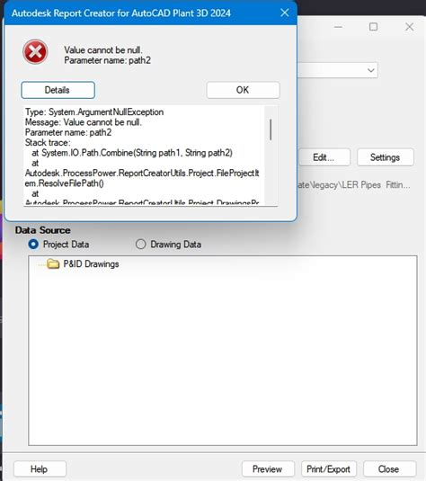Solved Report Creator Error Autodesk Community
