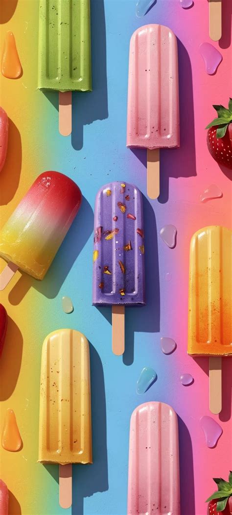 Colorful Popsicle Art Wallpaper Colorful Popsicles On Rainbow