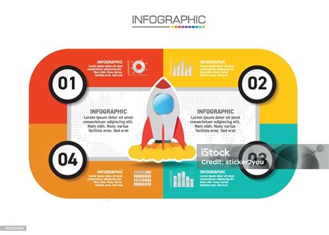 인포그래픽 디자인 4단계 마케팅 아이콘이 있는 워크플로 레이아웃 다이어그램 연례 보고서 웹 디자인에 사용할 수 있습니다 개념에 대한 스톡 벡터 아트 및 기타 이미지 Istock