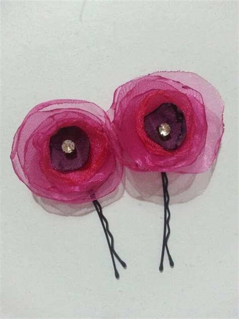 Items Similar To Flower Hair Pin Pink Flower On Etsy