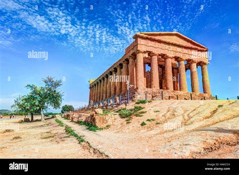 The Famous Temple Of Concordia In The Valley Of Temples Near Agrigento