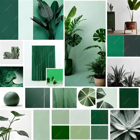 Premium Photo Green Mood Board Inspiration