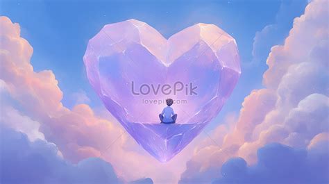 하늘에서 사랑에 빠진 소년 일러스트 무료 다운로드 Lovepik