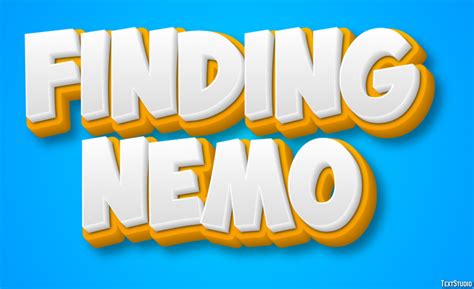 finding nemo text effect and logo design movie