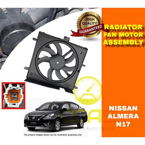 Radiator Fan Motor Cooling Assembly Set Nissan Almera N17 Fan Blade Motor Shroud Fr