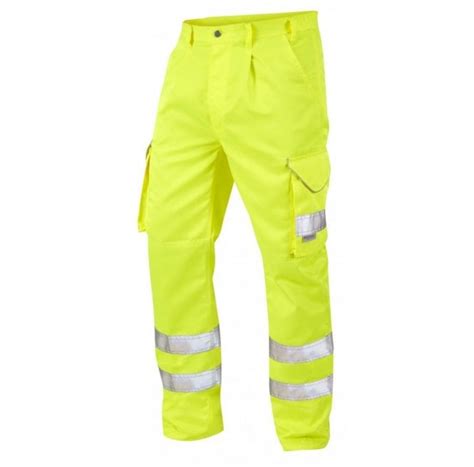 Leo Workwear Bideford Iso 20471 Class 1 Cargo Trouser High Visibility