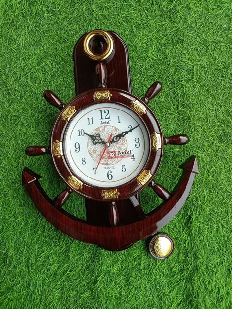 Analog Ariel Wooden Pendulum Dark Maroon Wall Clock At ₹ 2500piece In Kolhapur