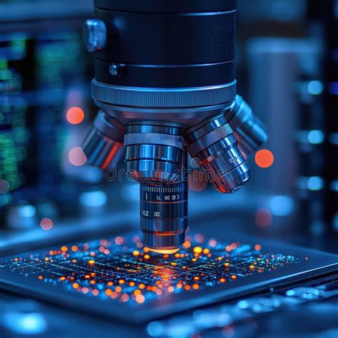 Ai Powered Microscope Analyzing Microscopic Organisms Stock Illustration Illustration Of